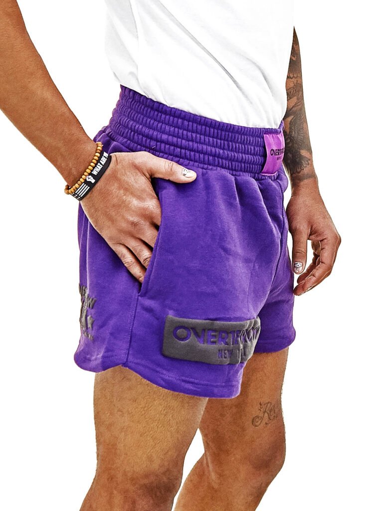 FLEECE FIGHT SHORT PURPLE - OVERTHROW